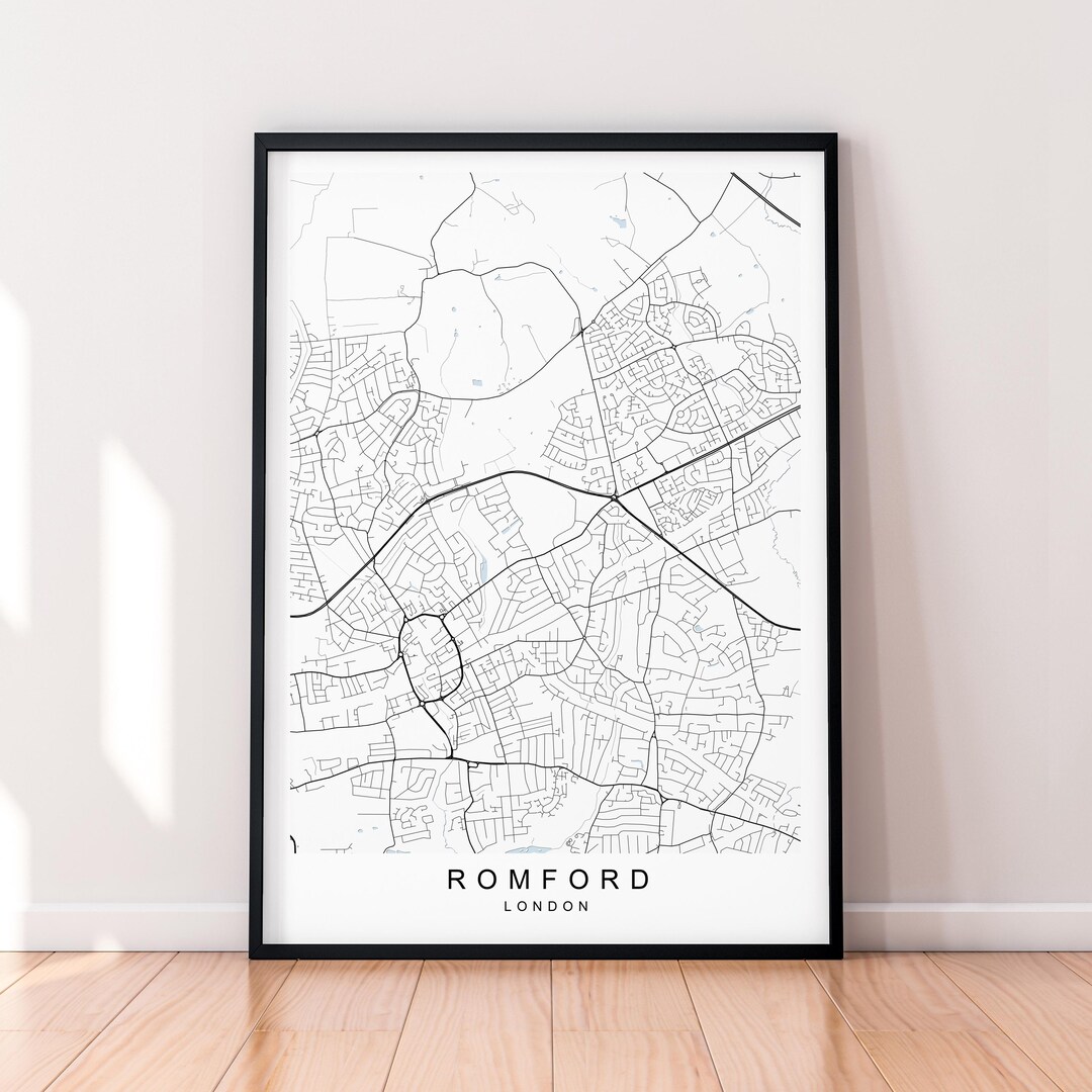 Romford Borough of London Map Print Poster Minimalist Home London ...