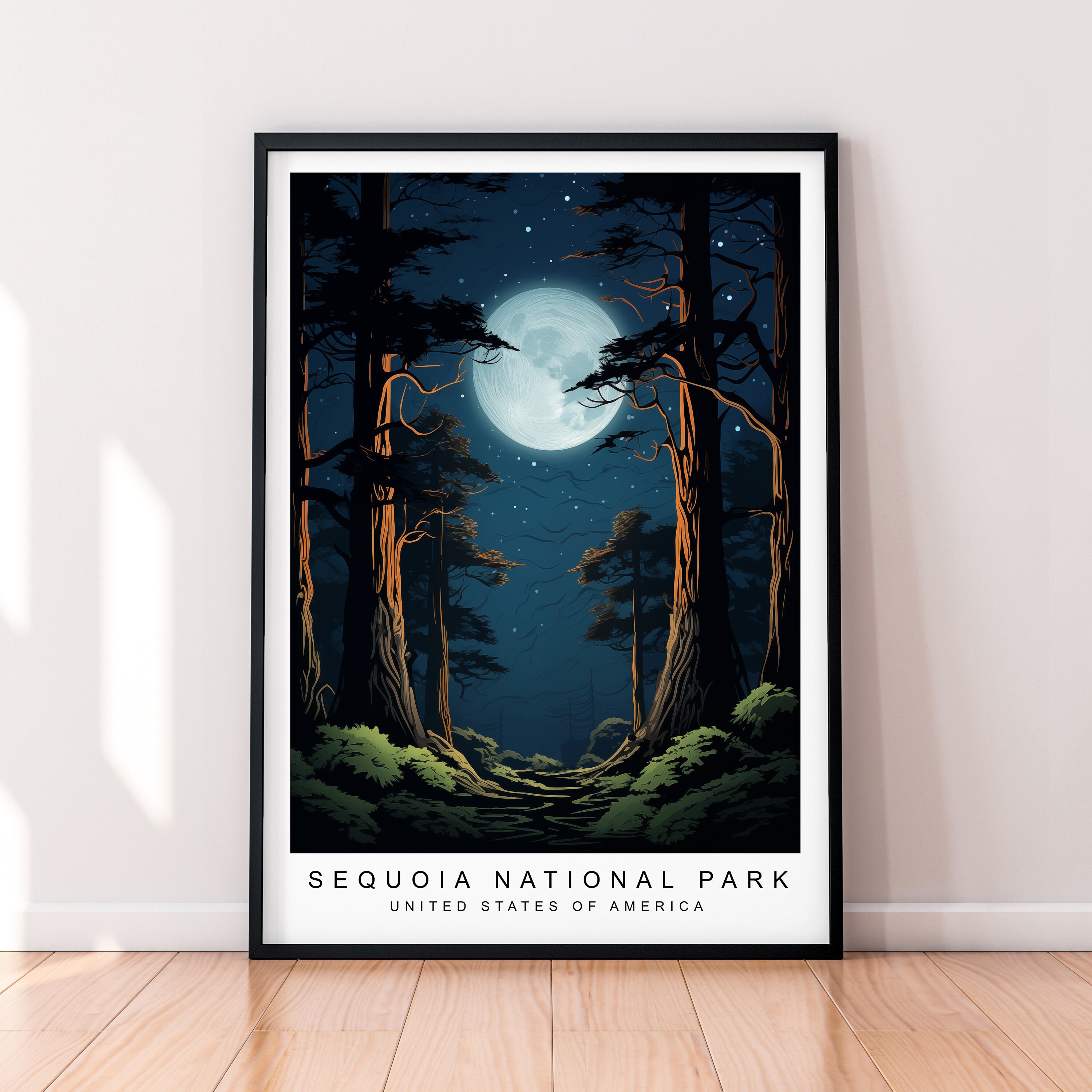Sequoia National Park Illustration Print Sequoia National Park Poster ...