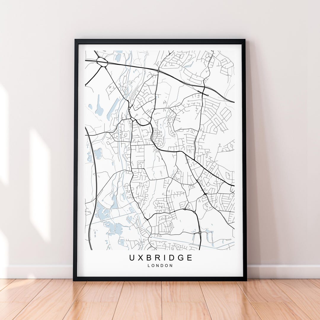Uxbridge Borough of London Map Print Poster Minimalist Home London ...