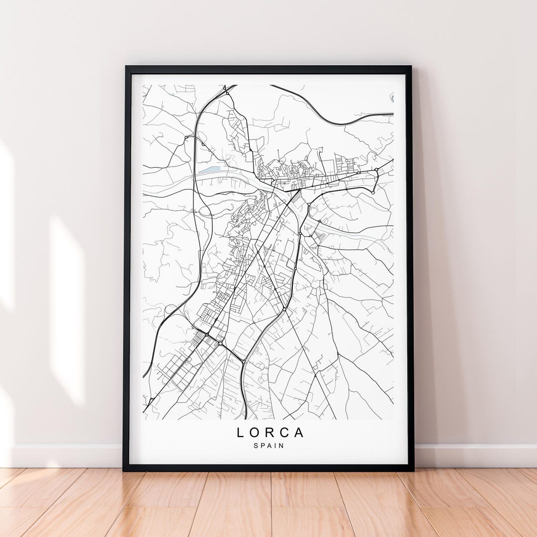 Lorca Map Print Illustration Lorca Spain Map Poster Wall Art Gift ...