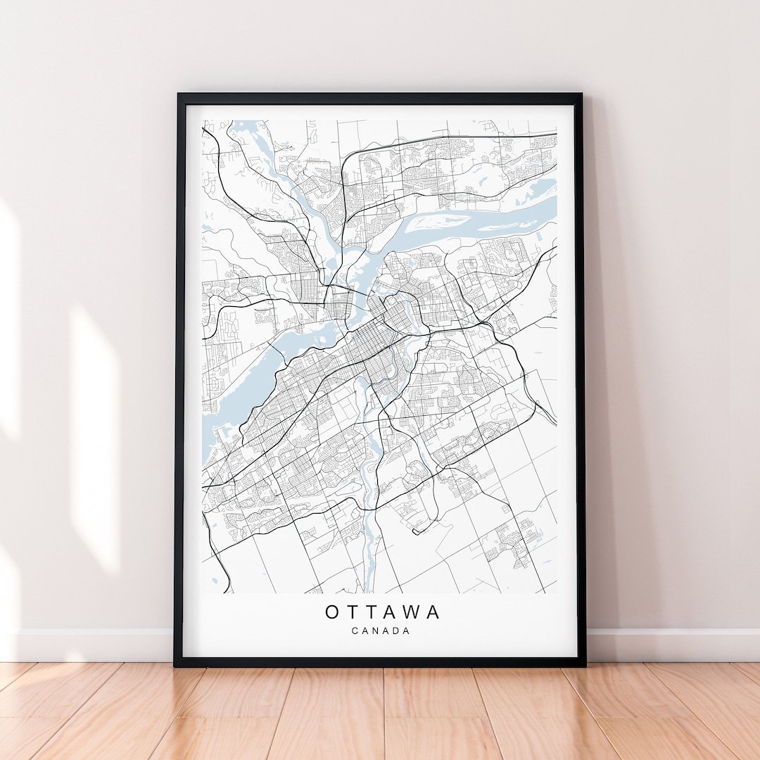 Ottawa Capital City Canada Map Print Minimalist Home Ottawa Ontario Map ...