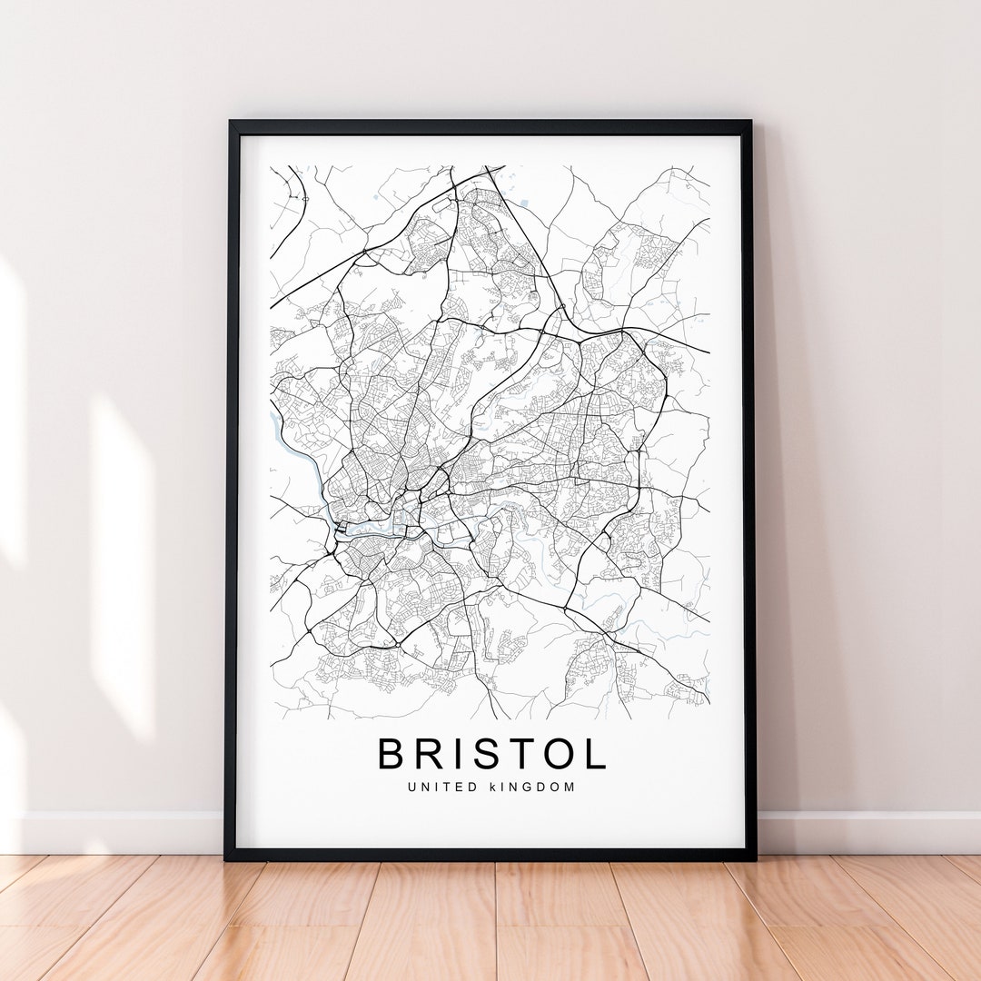 Bristol City Map Print Minimalist Home Map Bristol England Map Poster ...