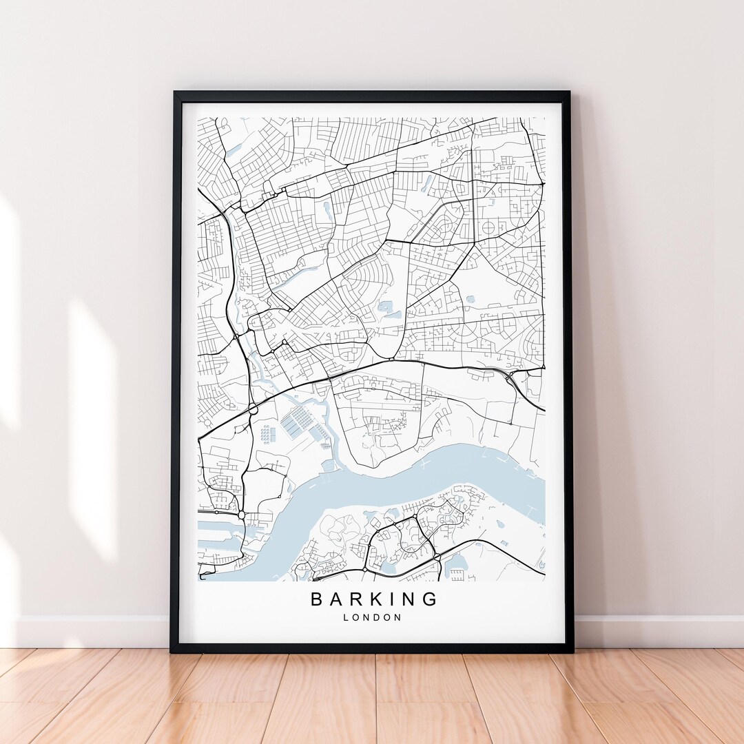 Barking Borough of London Map Print Poster Minimalist Home London ...