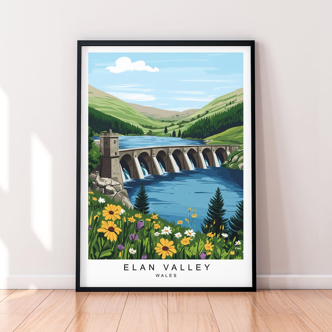 Elan Valley Travel Art Print Elan Valley Wales Poster Wall Art Gift Unframed Print - Etsy