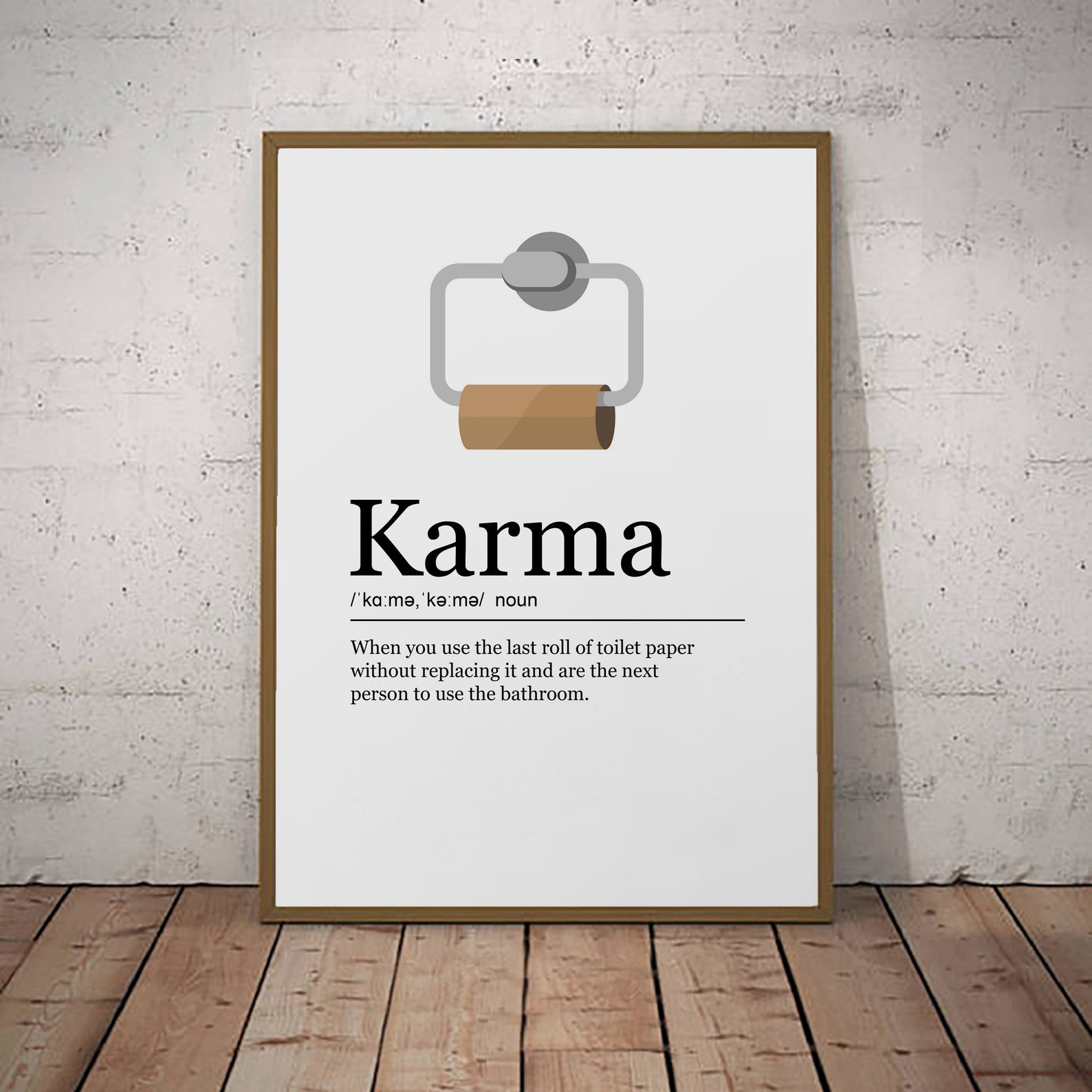 Karma Print Definition Poster Wall Art Minimalist Bathroom Toilet Print ...
