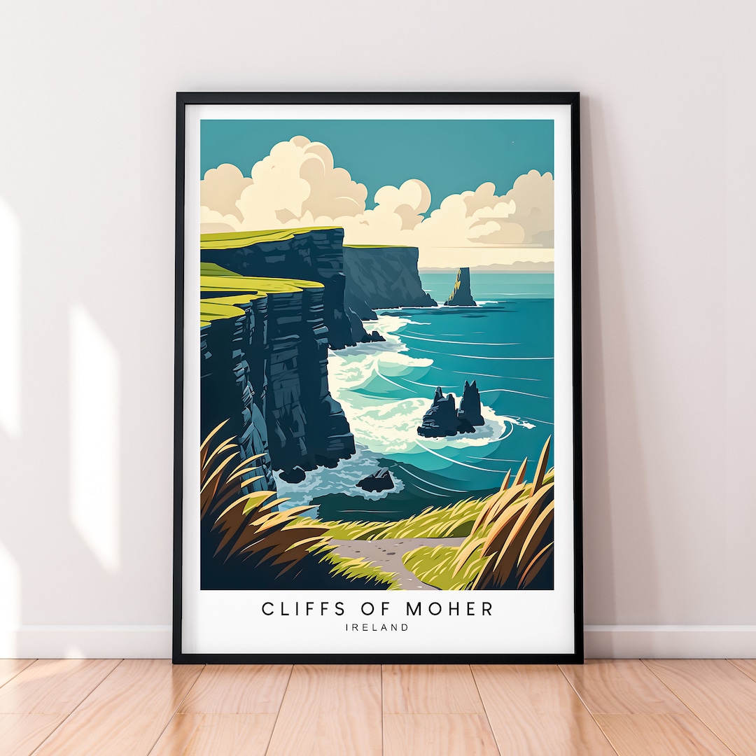 Cliffs of Moher Illustration Print Cliffs of Moher Ireland Travel ...