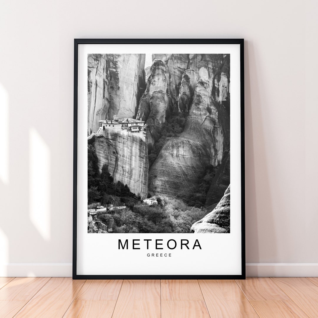 Meteora Greece Print Minimalist Home Travel Poster Wall Decor - Etsy