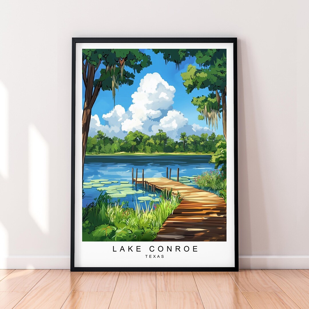 Lake Conroe Park Art Print Lake Conroe Texas USA Poster Wall Art Gift ...