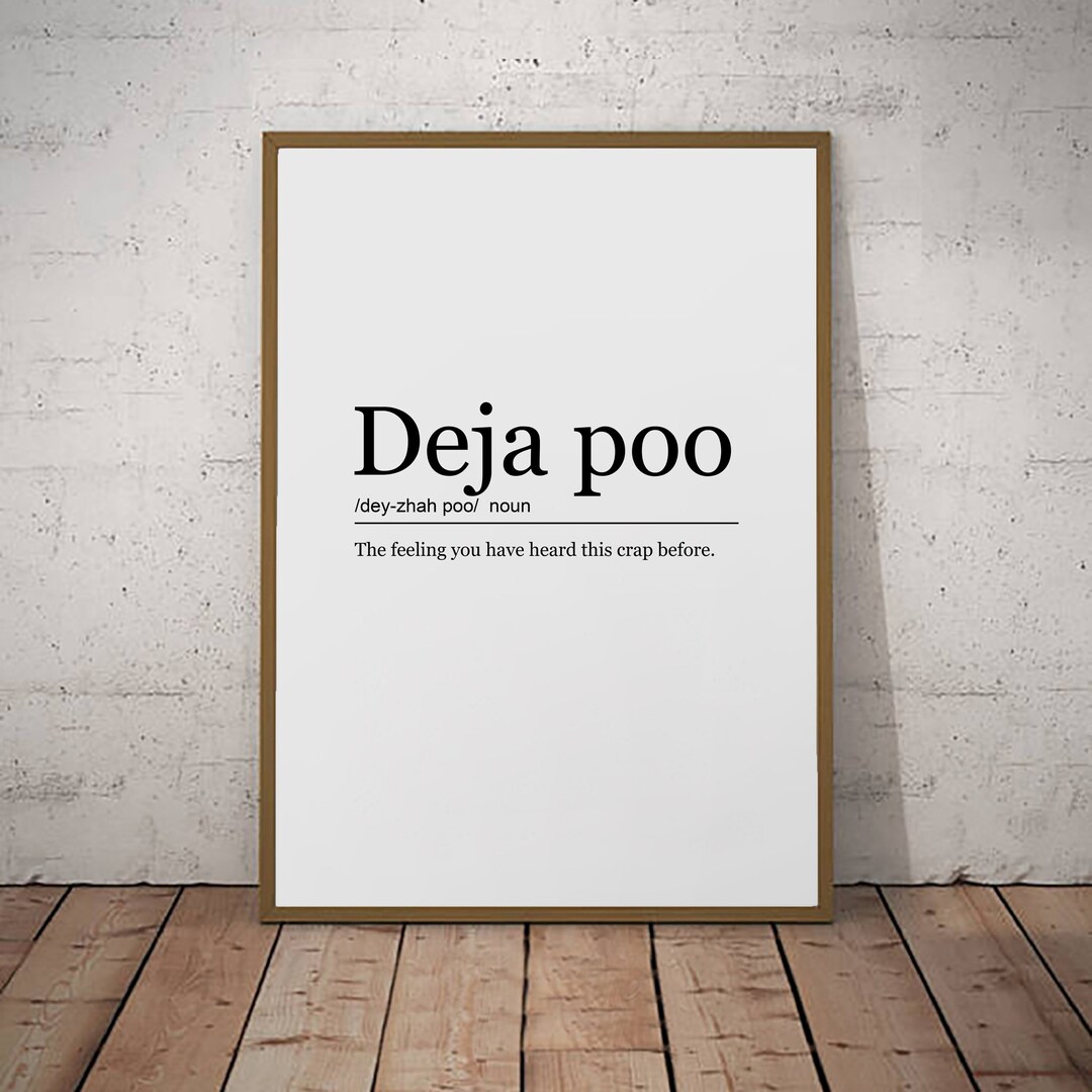 Deja Poo Print Definition Poster Wall Art Minimalist Bathroom Toilet ...