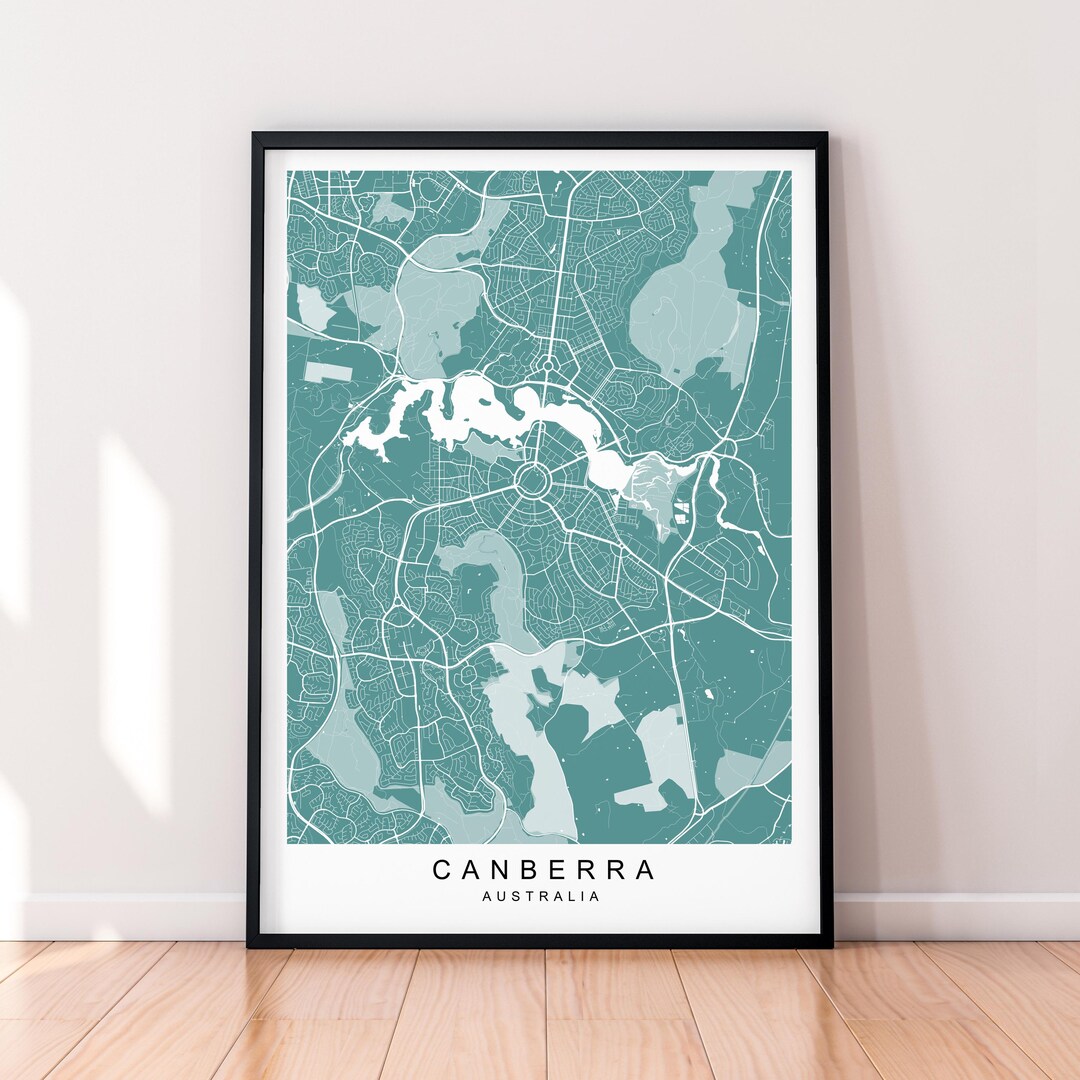 Canberra Australia Map Print Poster Minimalist Home Canberra Australia ...