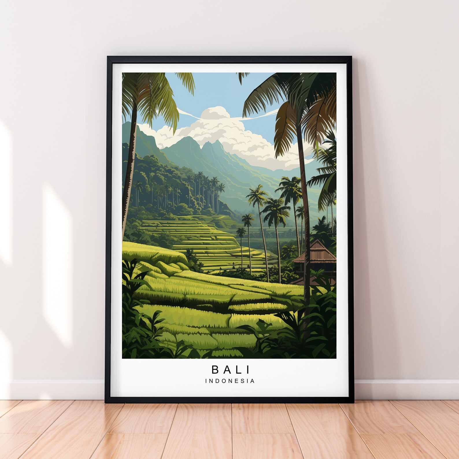 Bali Wall Art Illustration Print Bali Travel Poster Gift Unframed Print ...