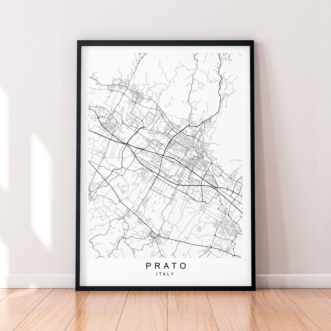 Prato Town Map Italy Print Poster Minimalist Home Prato Italia City Map ...