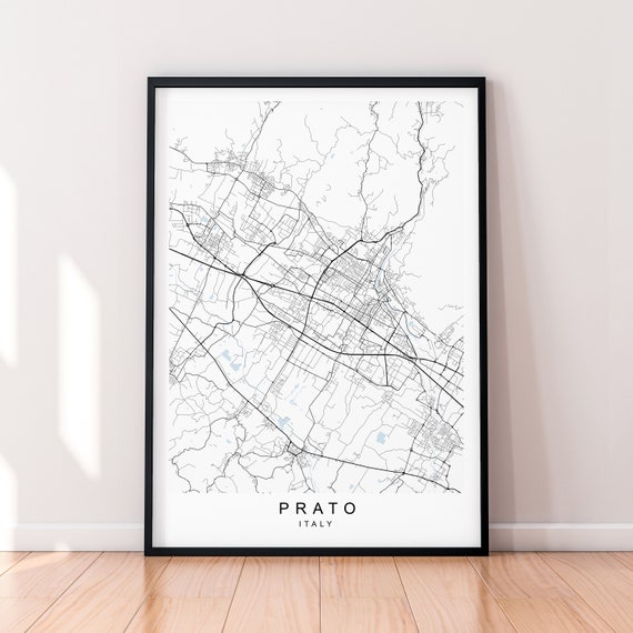 Prato Town Map Italy Print Poster Minimalist Home Prato Italia | Etsy