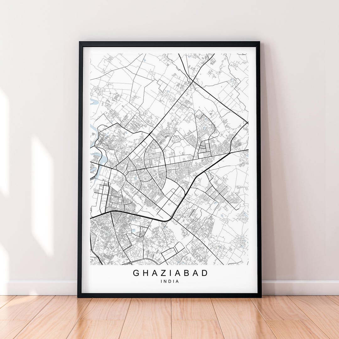 Ghaziabad India Map Illustration Print Poster Unframed Art - Etsy