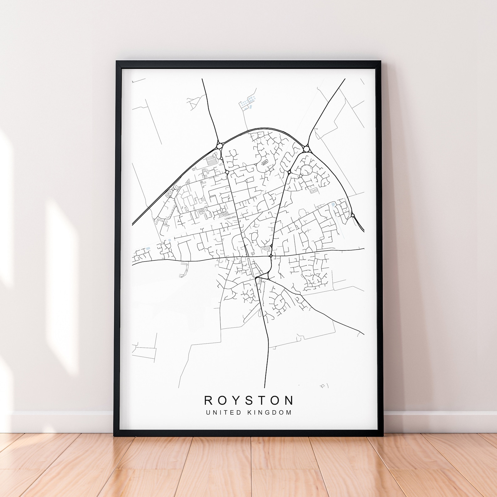 Royston Town Map Print Poster Minimalist Home Decor Royston ...