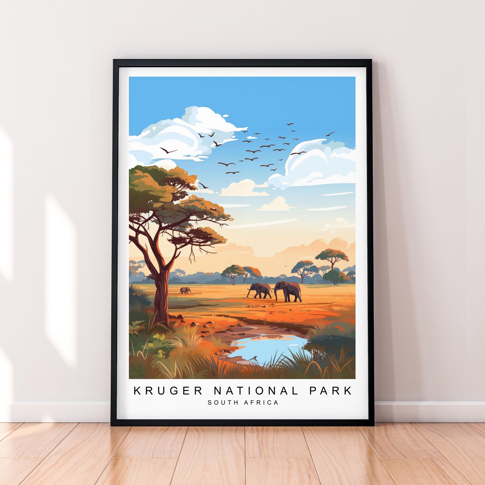 Kruger National Park Art Print Illustration Kruger National Park Poster ...