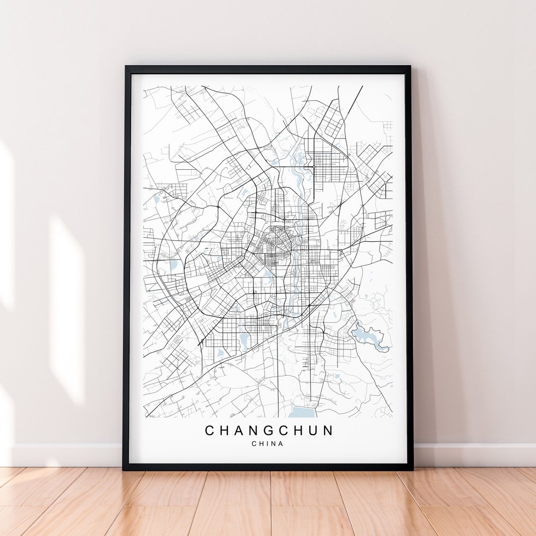 Changchun City Map Print Minimalist Home Changchun China Map Poster ...