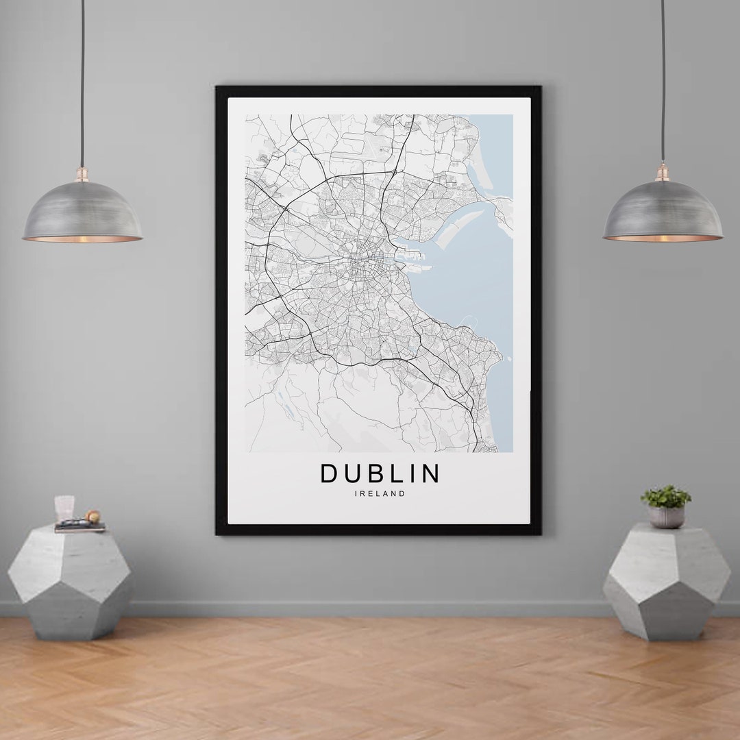 Dublin Ireland City Map Print Minimalist Home Map Poster Wall Decor - Etsy