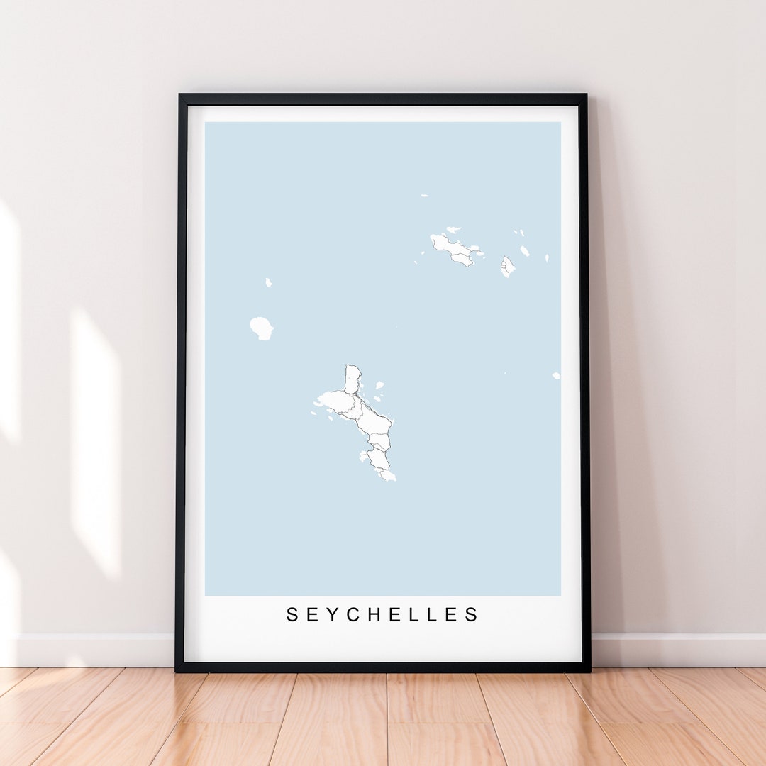 Seychelles Island Map Print Poster Minimalist Home Decor Seychelles Map ...