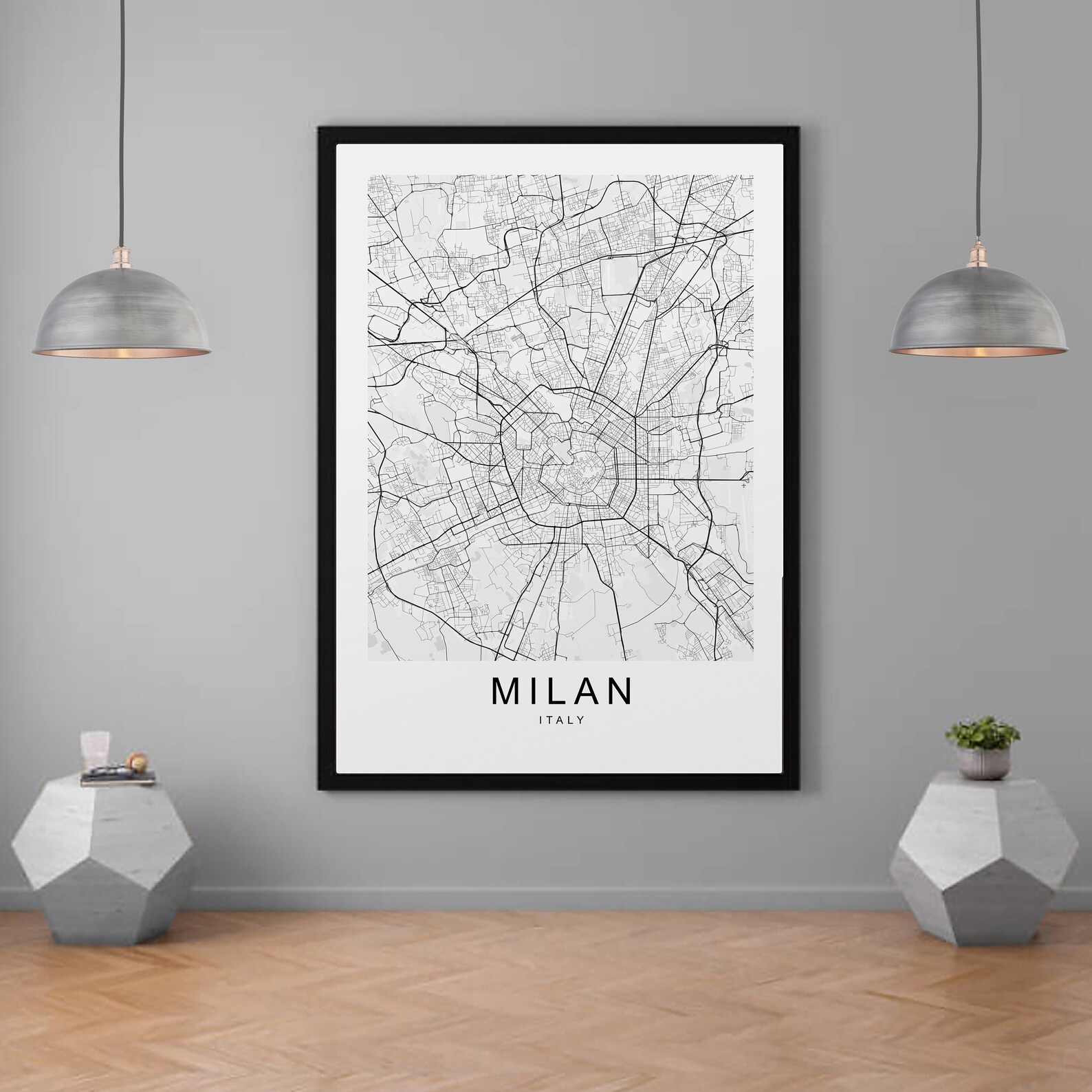 Milan City Italy Map Print Minimalist Home Map Poster Wall - Etsy