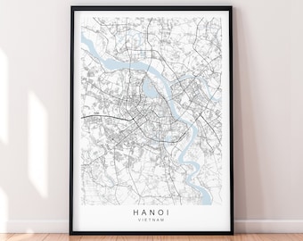 Hanoi Map Print Minimal Hanoi Poster Art Vietnam - Etsy