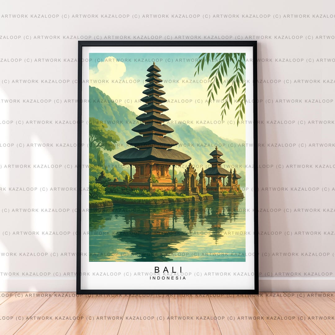 Bali Unframed Illustration Print Poster Art, Indonesia Travel Wall ...