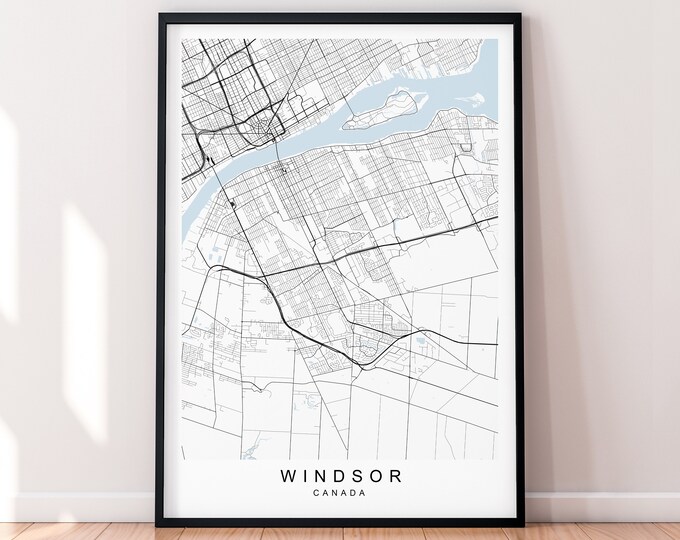 WINDSOR MAP - Minimalist Windsor Art Print, Customizable City Map, High ...