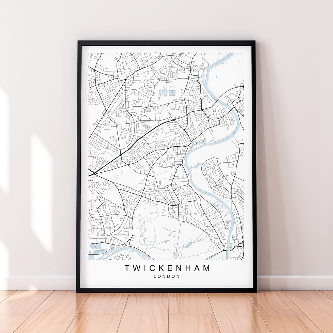 Twickenham Borough of London Map Print Poster Minimalist Home London ...