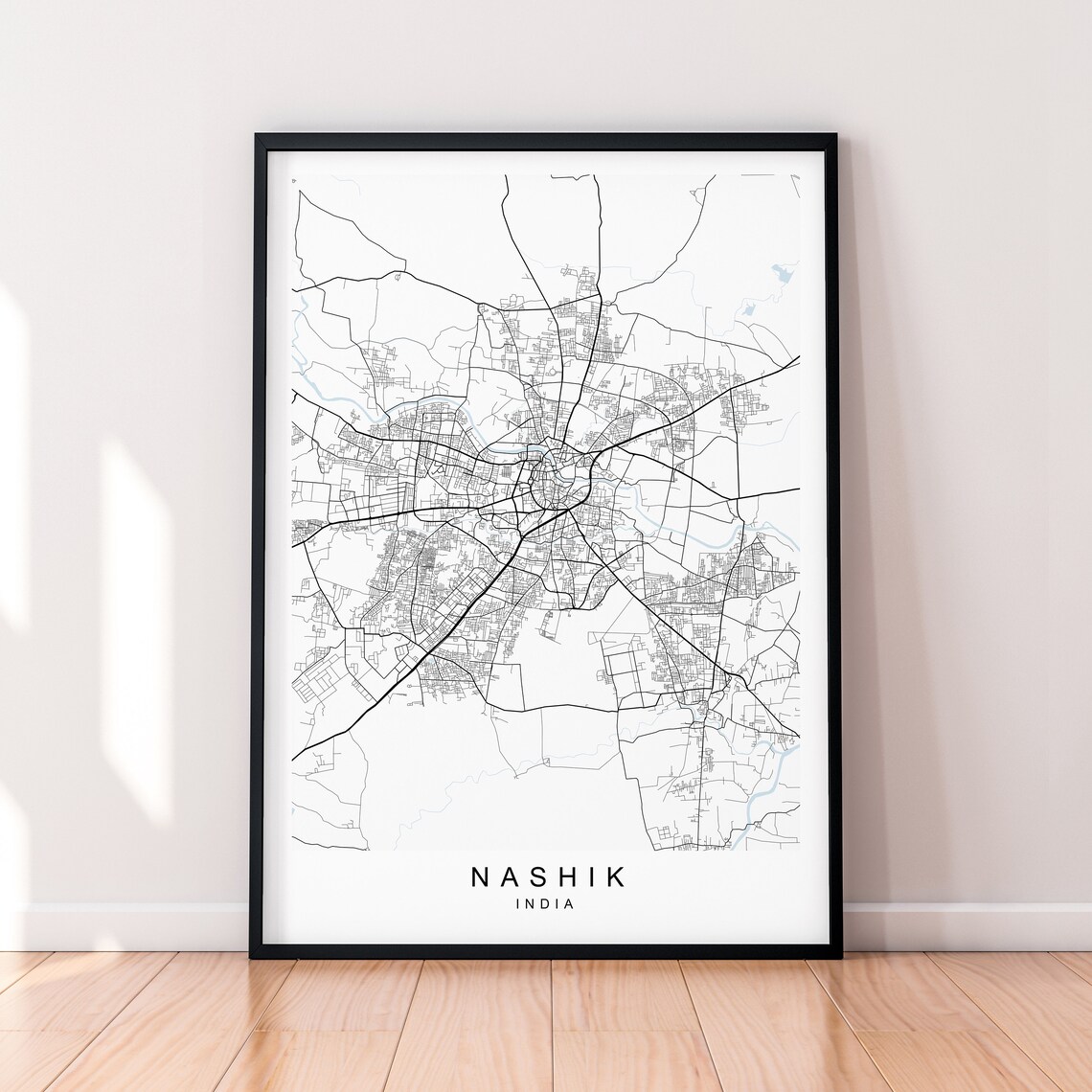 Nashik City India Map Print Poster Minimalist Home Nashik India Town ...