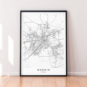 Nashik City India Map Print Poster Minimalist Home Nashik India Town ...