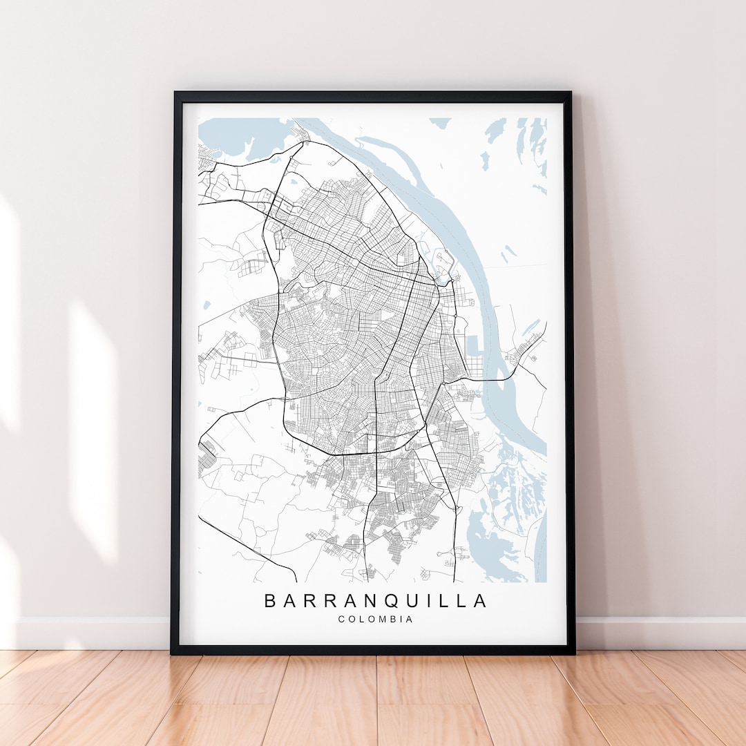 Barranquilla City Map Colombia Print Poster Minimalist Home Decor ...