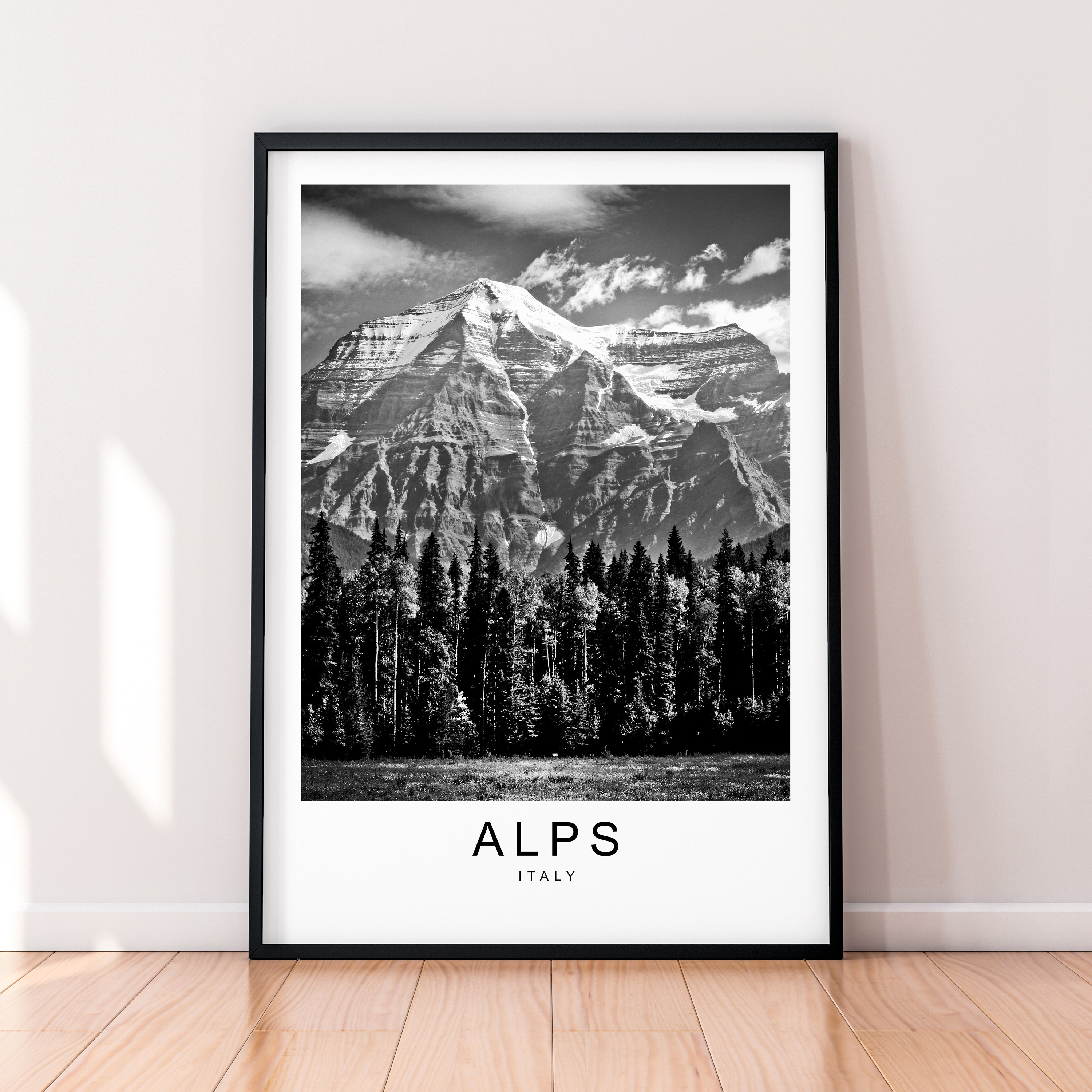 Alps Hills Lake Italy Mountains Print Travel Poster Minimalist - Etsy UK