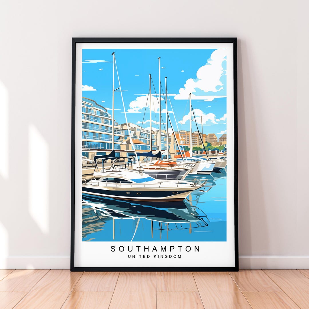 Southampton Art Illustration Print Southampton Poster Wall Art Gift ...