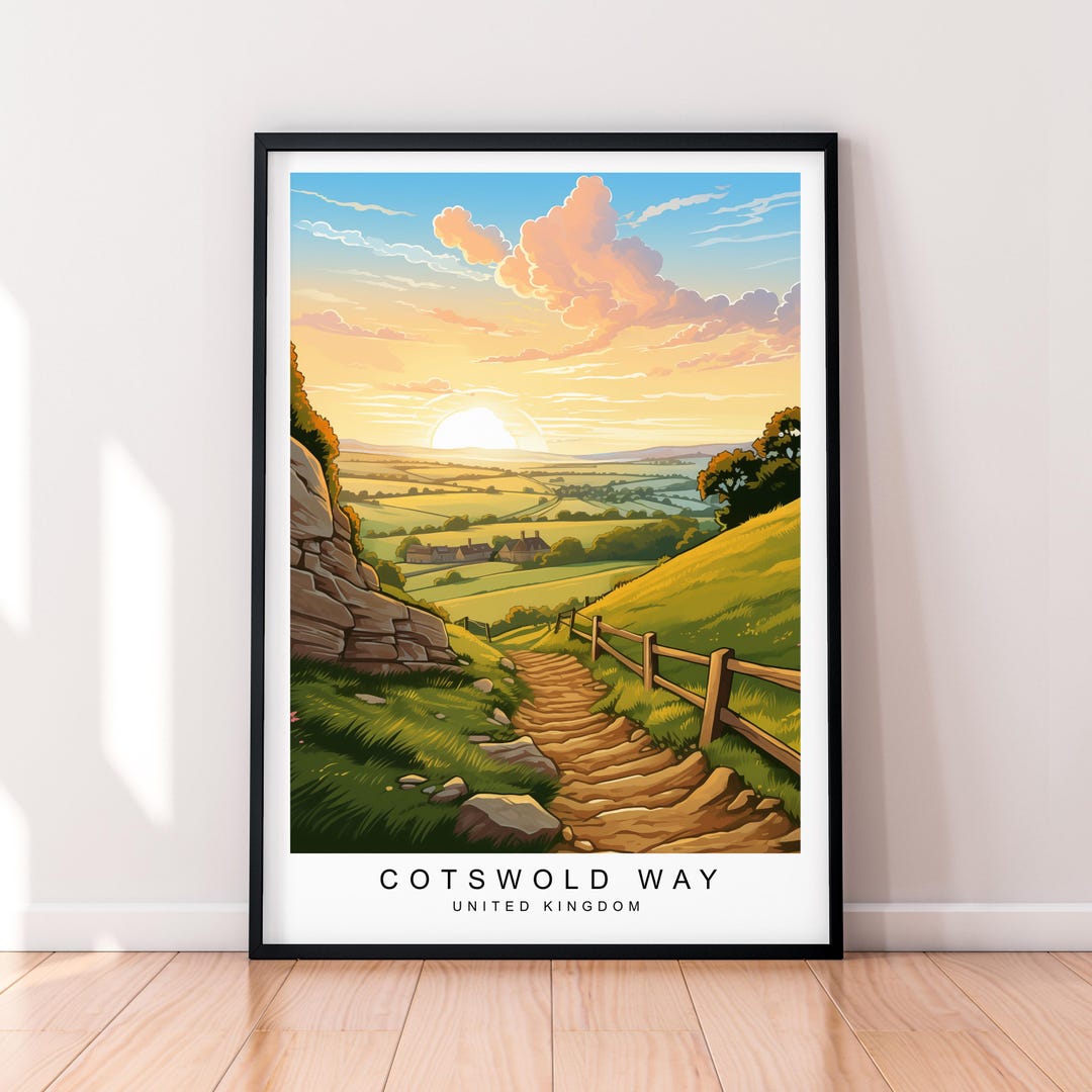 Cotswold Way Art Print Illustration Cotswold Way Poster Wall Art Gift ...