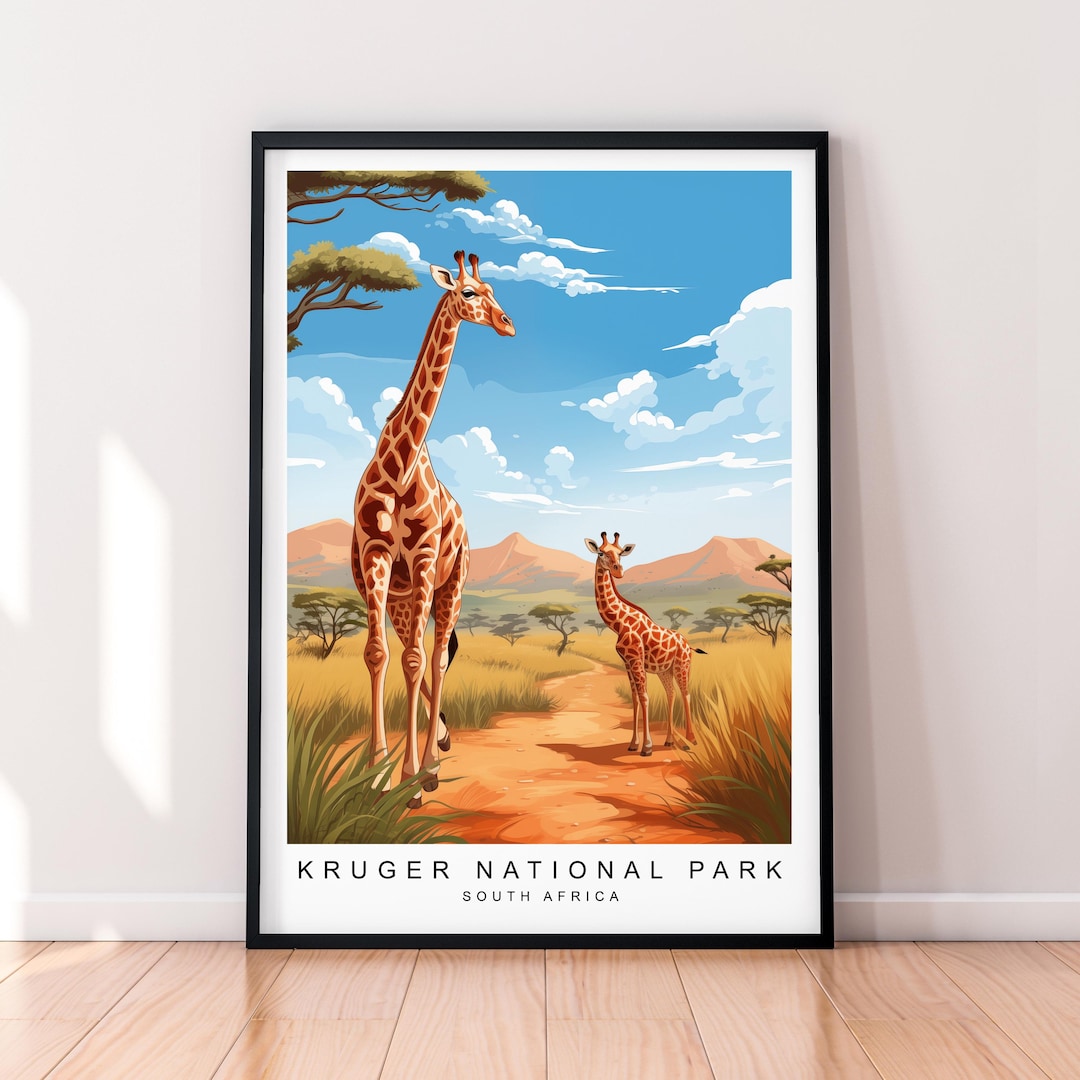 Kruger National Park Art Print Illustration Kruger National Park Africa ...