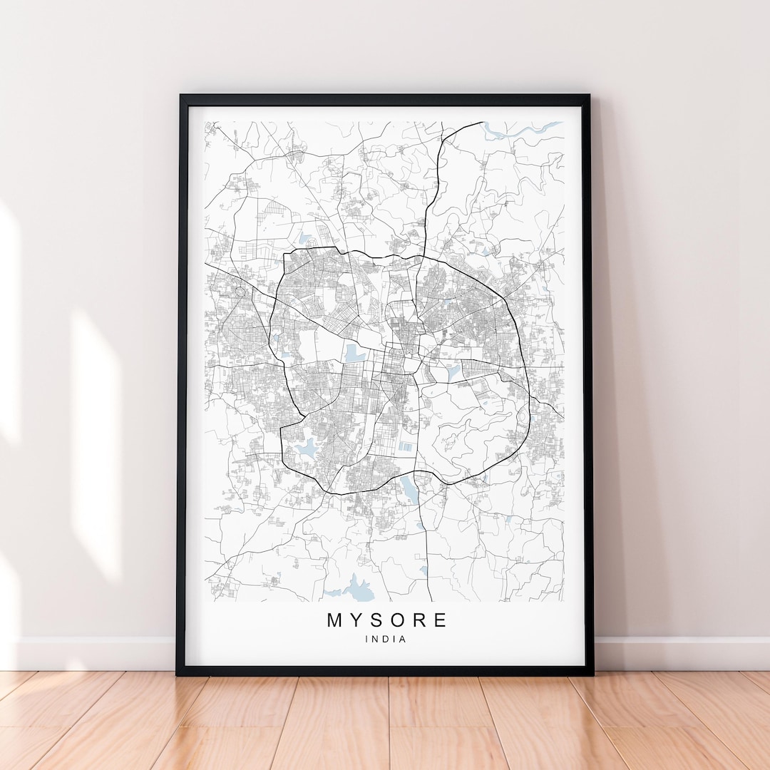 Mysuru India Map Illustration Print Poster Unframed Art - Etsy