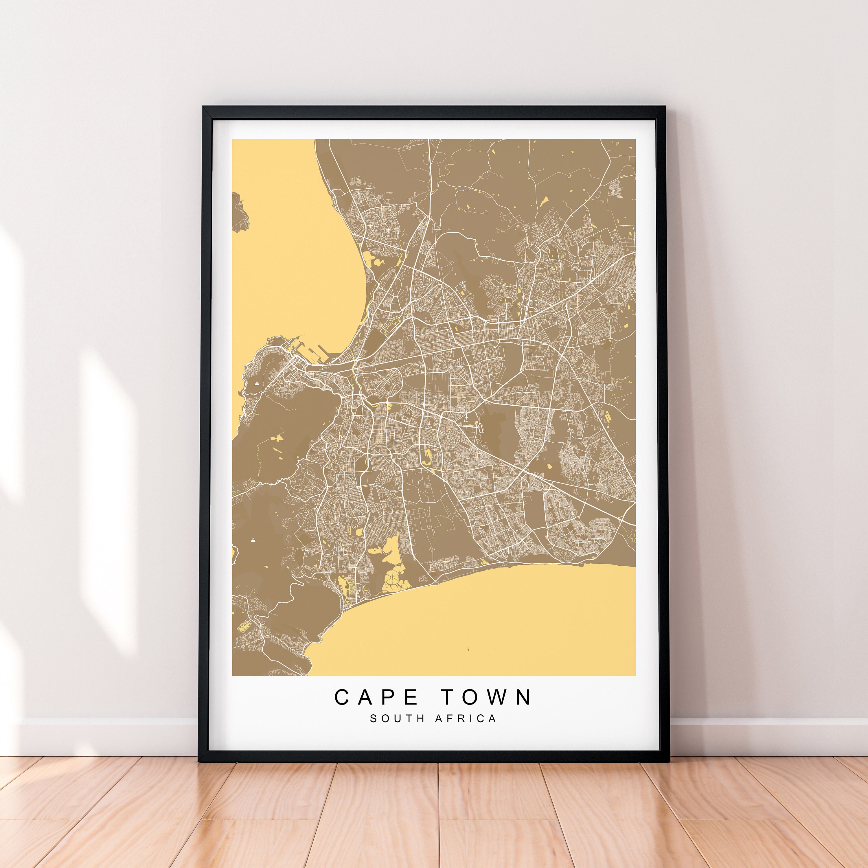 Cape Town Map Print South Africa Cape Town Minimalist Cape Town City ...