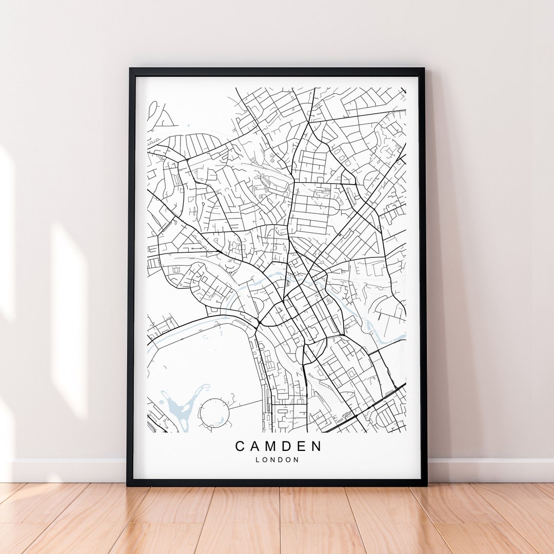 Camden Borough of London Map Print Poster Minimalist Home London Camden ...