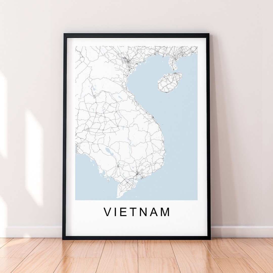 Vietnam Map Print Poster Minimalist Home Hanoi Vietnam Country Map ...