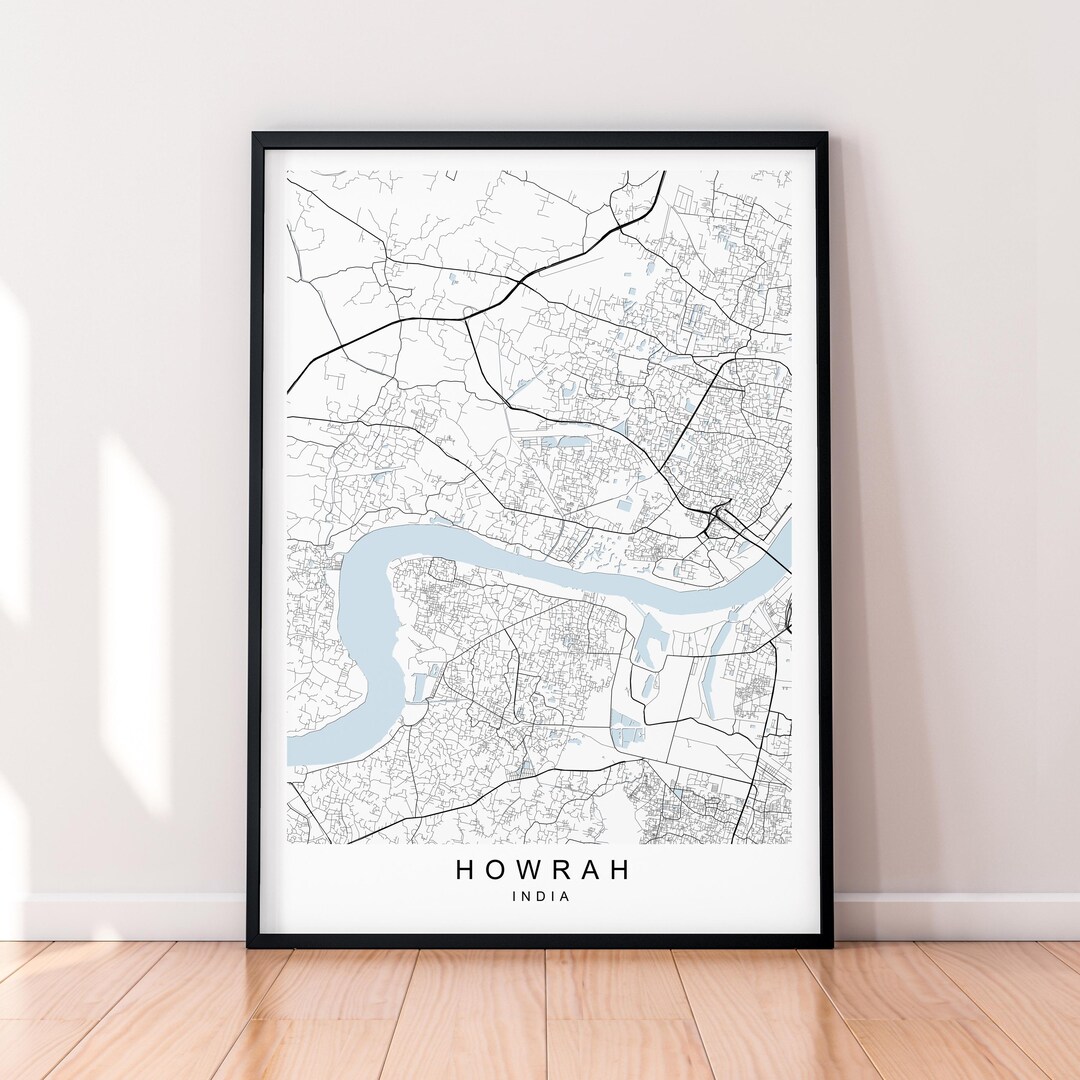 Howrah India Map Illustration Print Poster Unframed Art - Etsy