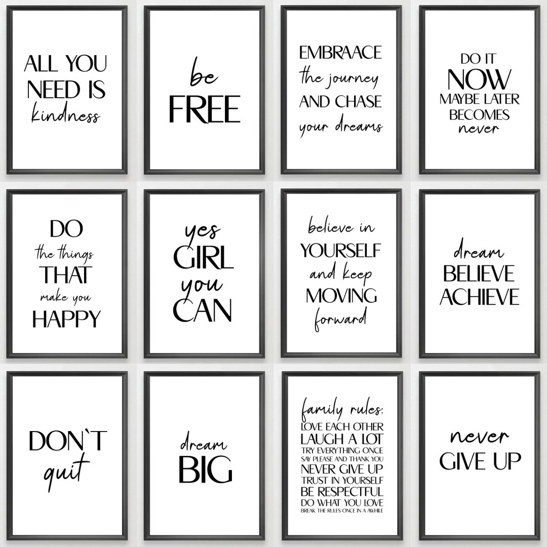 Inspirational Positive Motivational Message Print Poster Home Décor ...