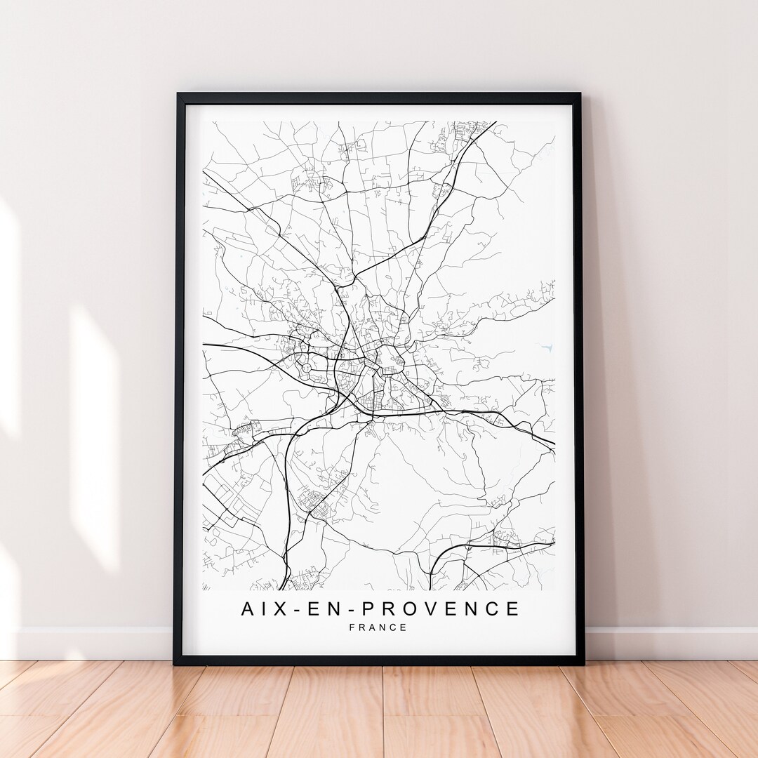 Aix-en-provence City Map France Print Poster Minimalist Home Decor Aix ...
