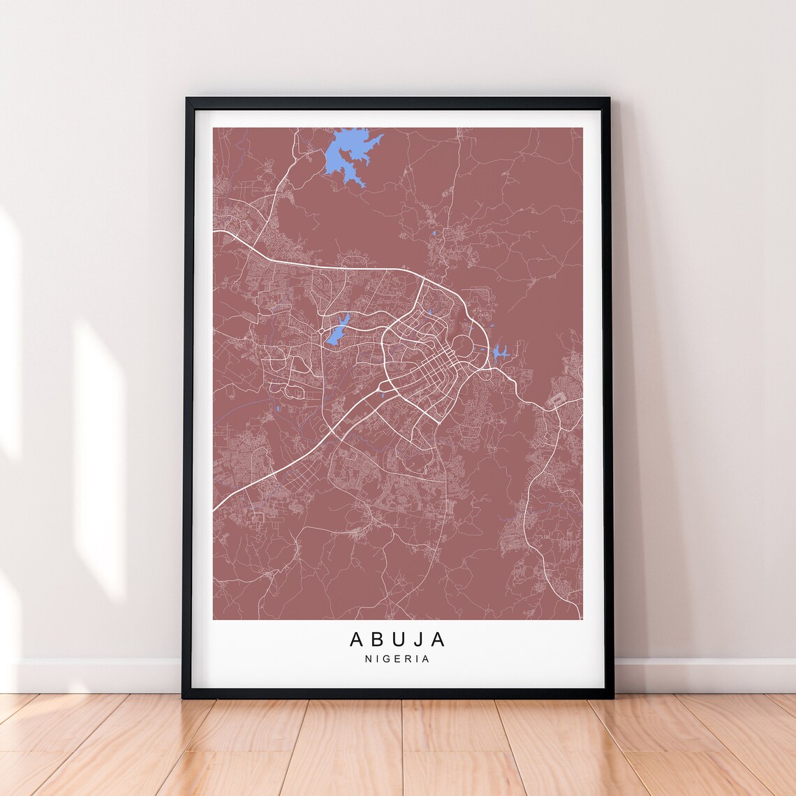 Abuja Map Nigeria Print Minimalist Abuja City Area Map Poster Wall ...