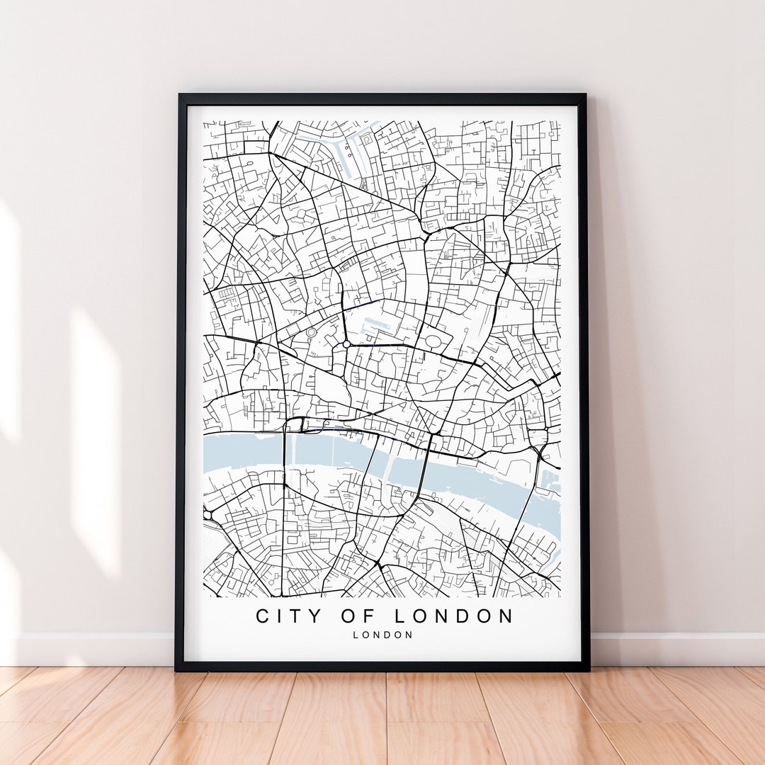 City of London Borough Map Print Poster Minimalist Home City of London ...