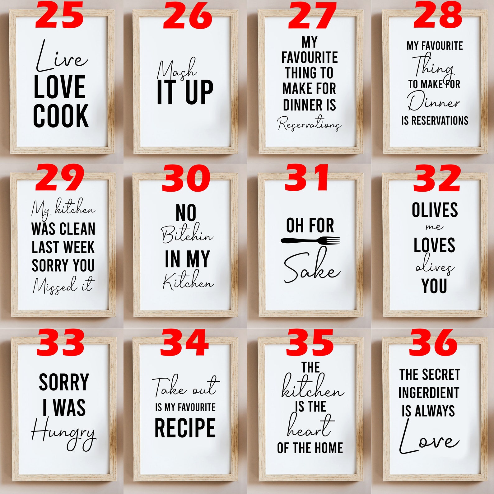 Kitchen Dining Room Print Poster Décor Gift Typography Prints Gift ...