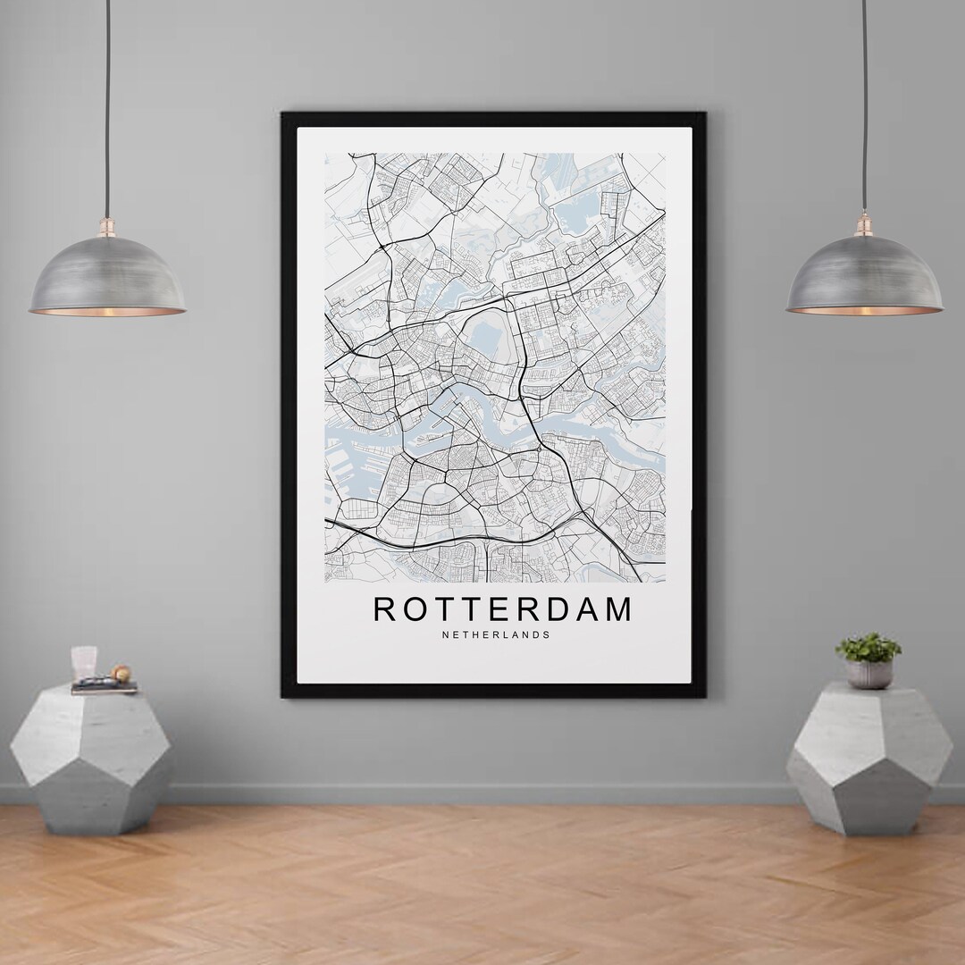 Rotterdam City Map Print Minimalist Home Map Poster Wall Decor - Etsy