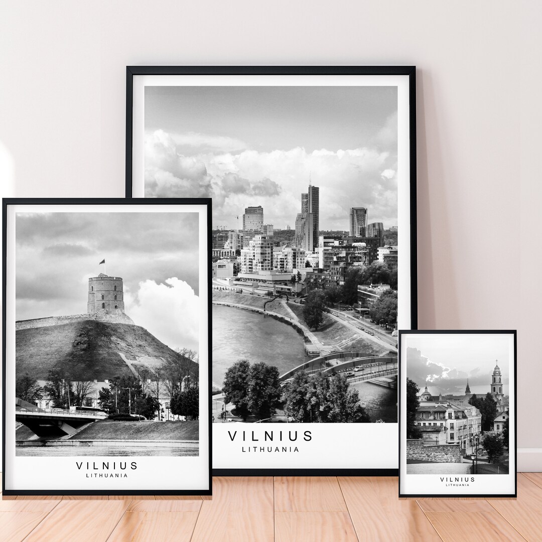 Vilnius Print Poster Town City Print Home Vilnius Lithuania Poster Wall ...
