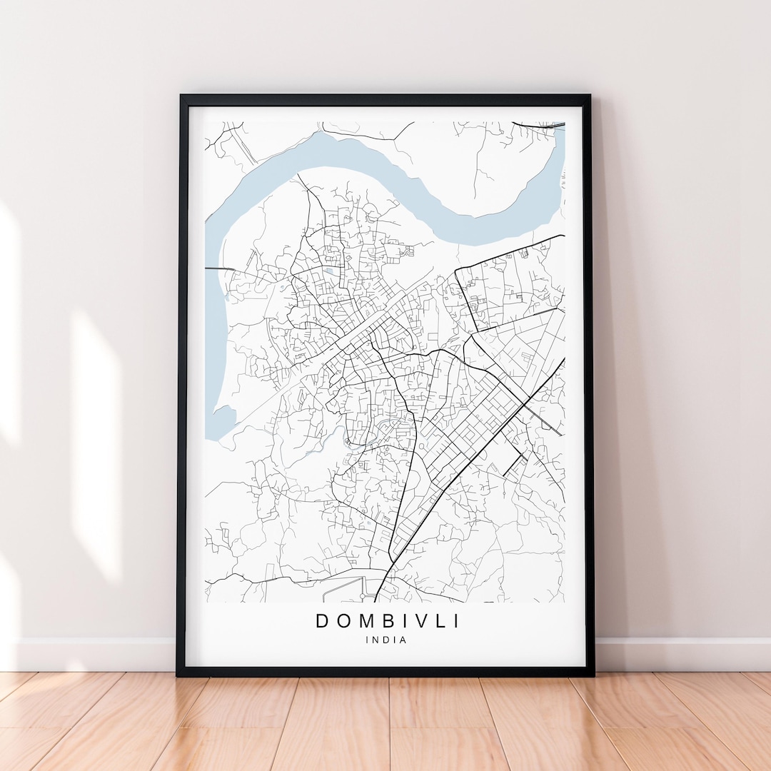 Dombivli India Map Illustration Print Poster Unframed Art - Etsy