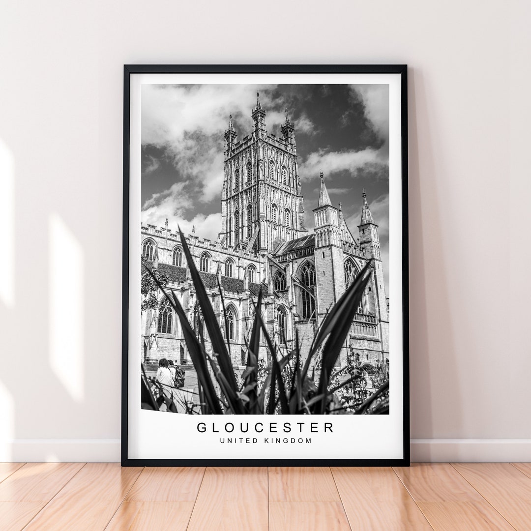 Gloucester Town Print Minimalist Home Gloucester Cathedral Travel Poster Wall Decor - Etsy