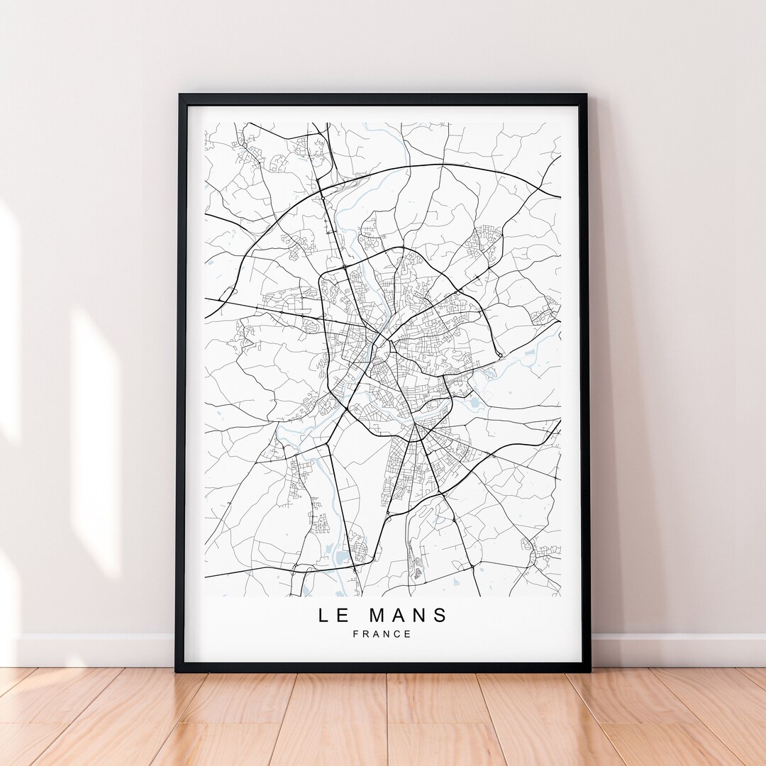Le Mans City Map France Print Poster Minimalist Home Decor Le Mans ...